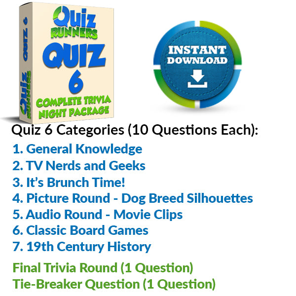 Quiz Night Kit 6 | Trivia - Board Games, Movie Clips, History