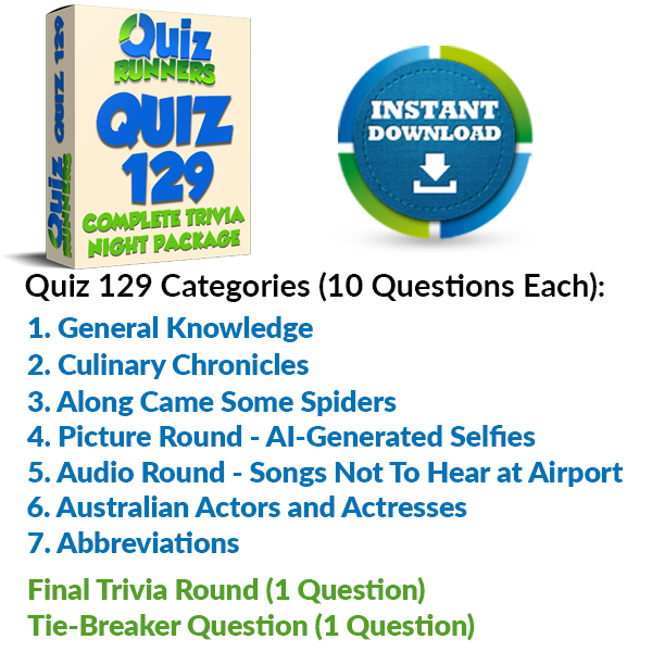 Quiz Night Kit 129 | Trivia - AI Historical Selfies, Australian Actors