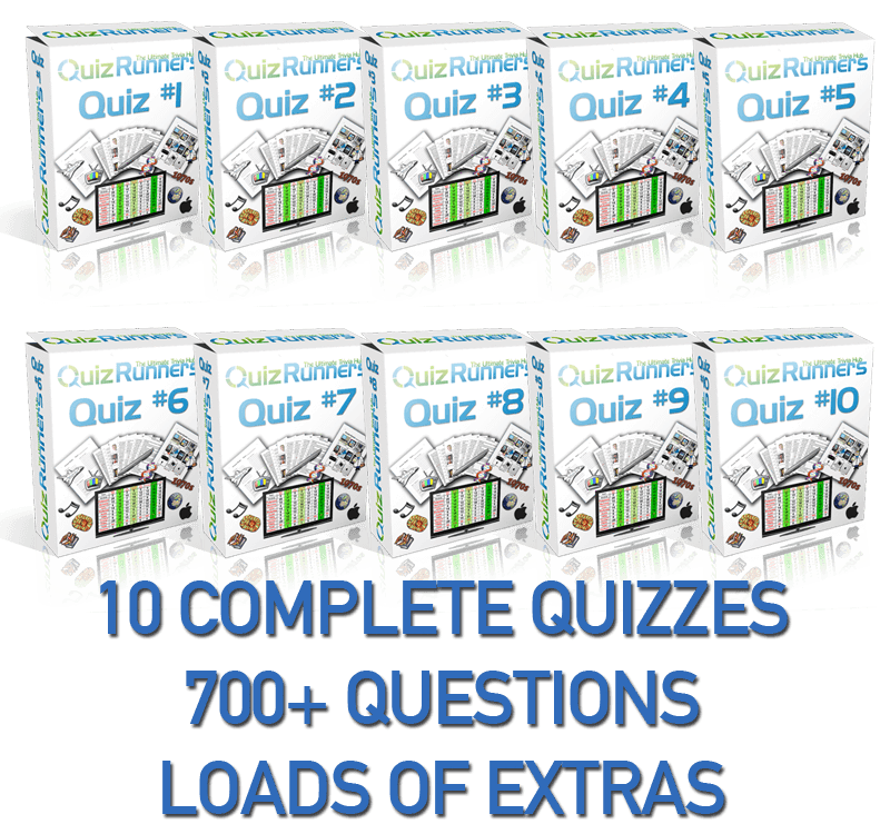 Quizrunners - 10-Pack Trivia Night Package, Quiz #1 to Quiz #10
